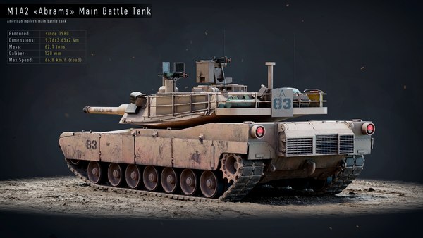 Rigged M1A2 Abrams GameReady LOD 3D 모델 - TurboSquid 1701300