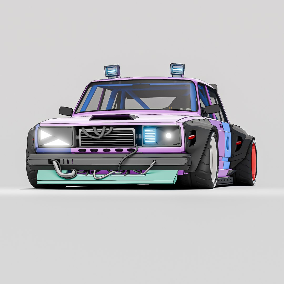 3D Cyberpunk Lada With Wide Body Kits - TurboSquid 2173709