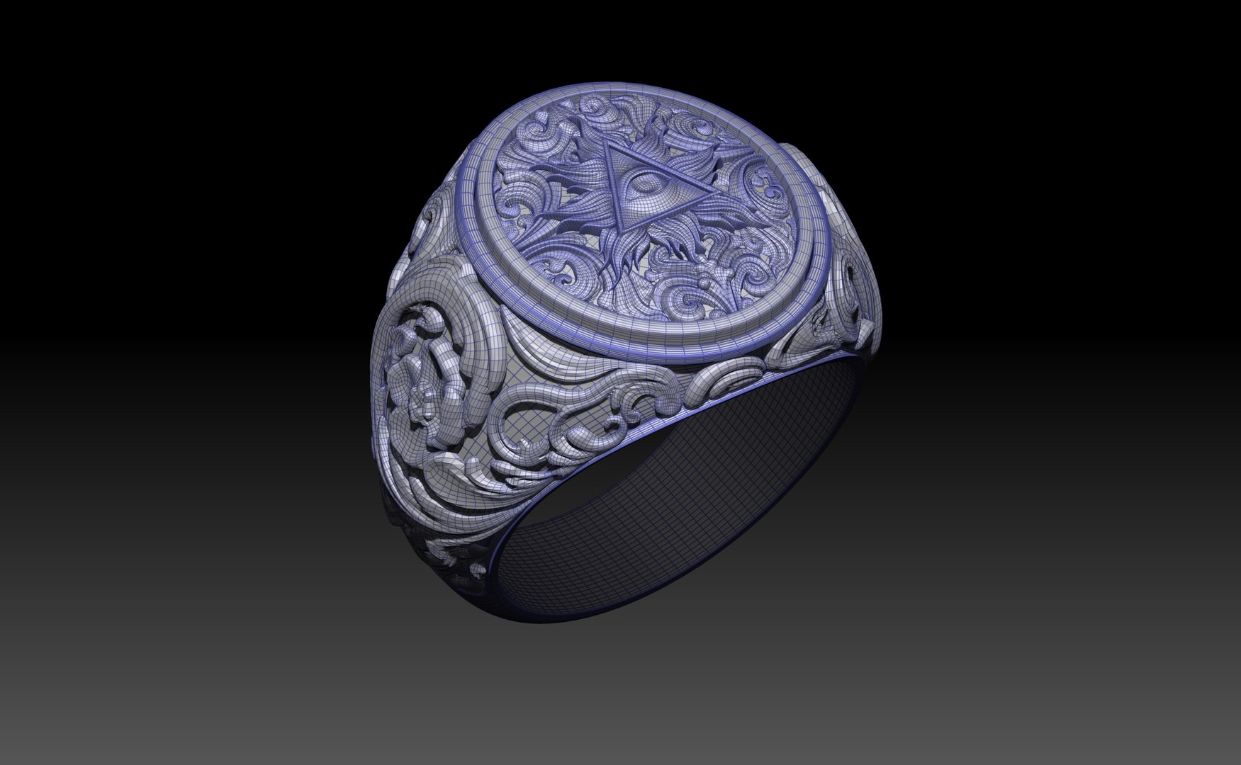 3D Jewelry Masonic Ring With Eye Symbol 0317 Set Of Sizes Stl 3dm Fbx - TurboSquid 2103474