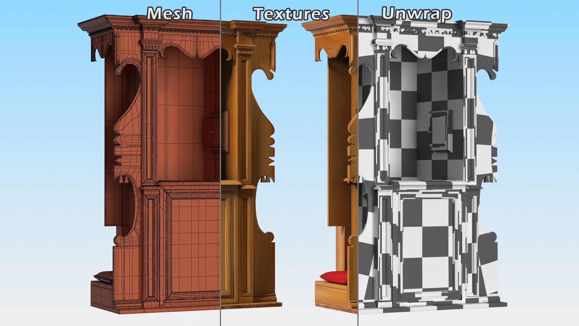 Renaissance Style Confessional 3D Model - TurboSquid 1902005