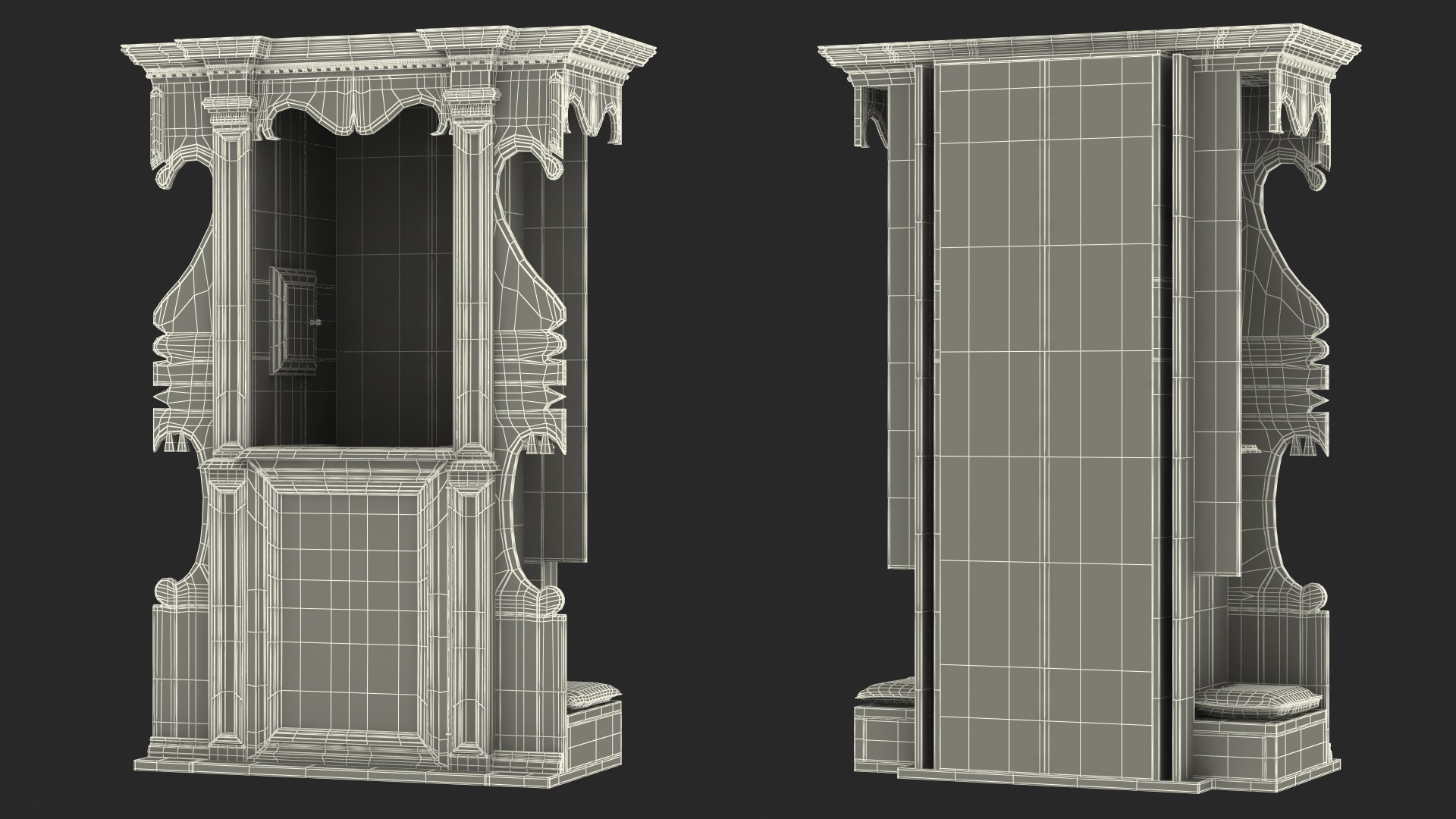 Renaissance Style Confessional 3D Model - TurboSquid 1902005