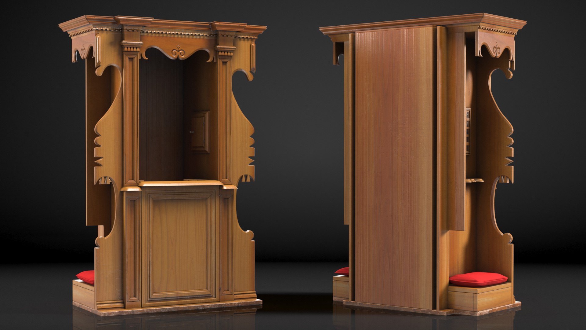 Renaissance Style Confessional 3D Model - TurboSquid 1902005