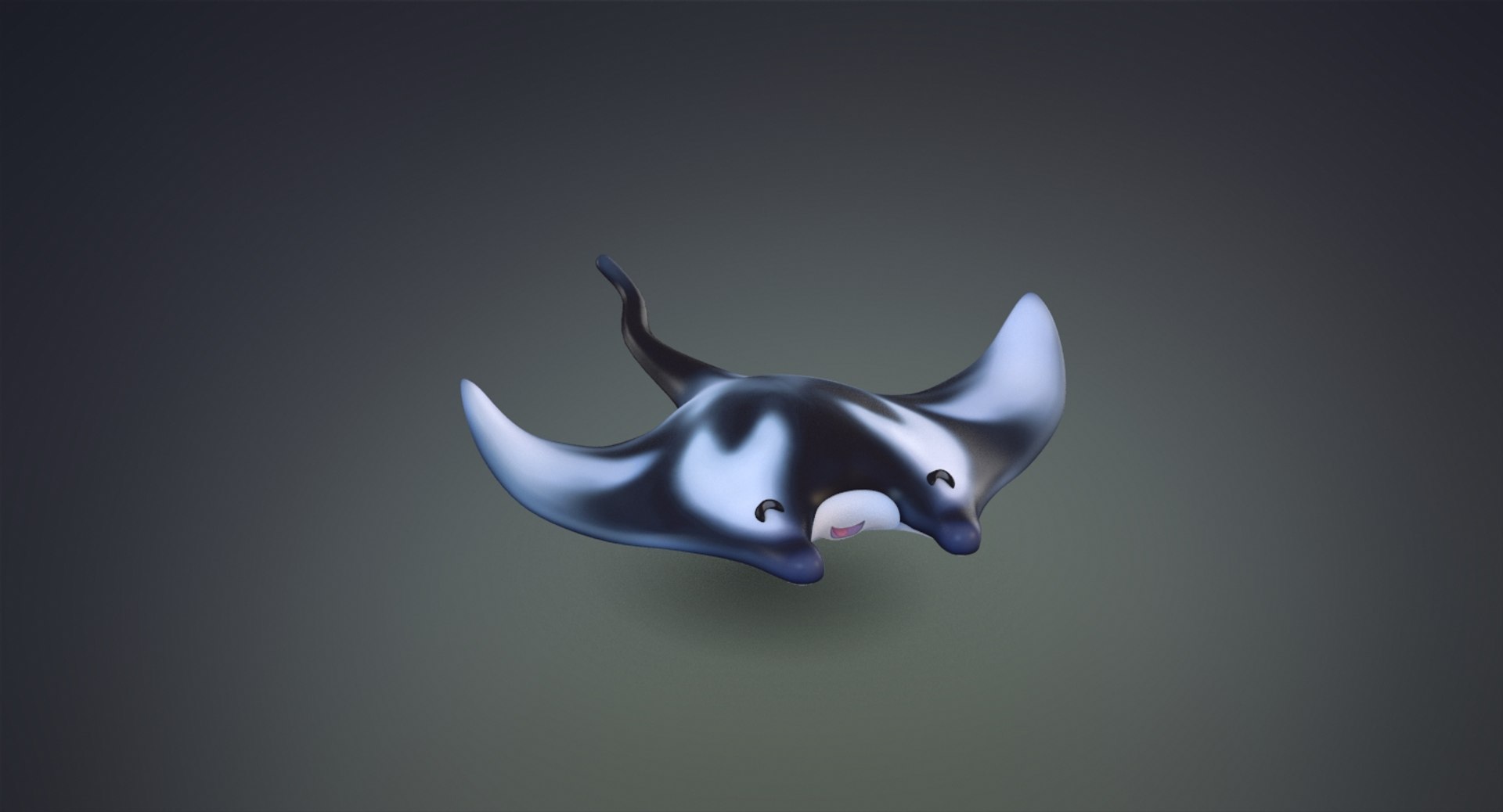 3D cute cartoon manta model - TurboSquid 1322945