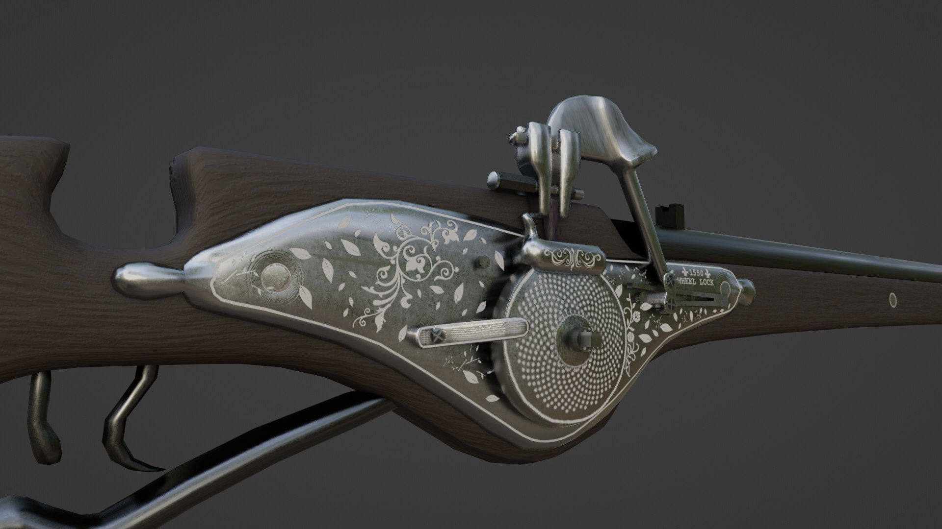 1550 Wheel Lock Long Rifle 3D - TurboSquid 1960087