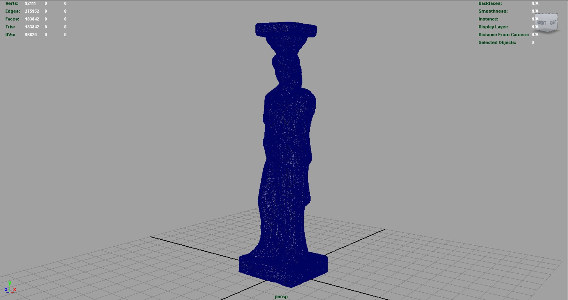 3d Caryatid Column Statue Model
