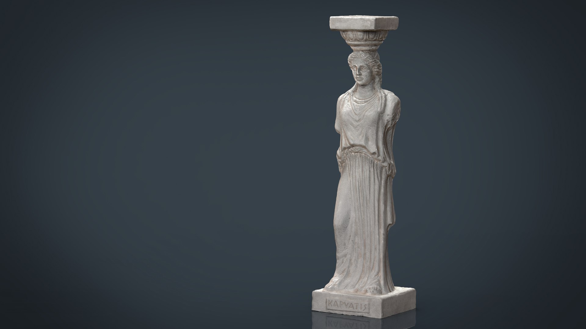 3d Caryatid Column Statue Model