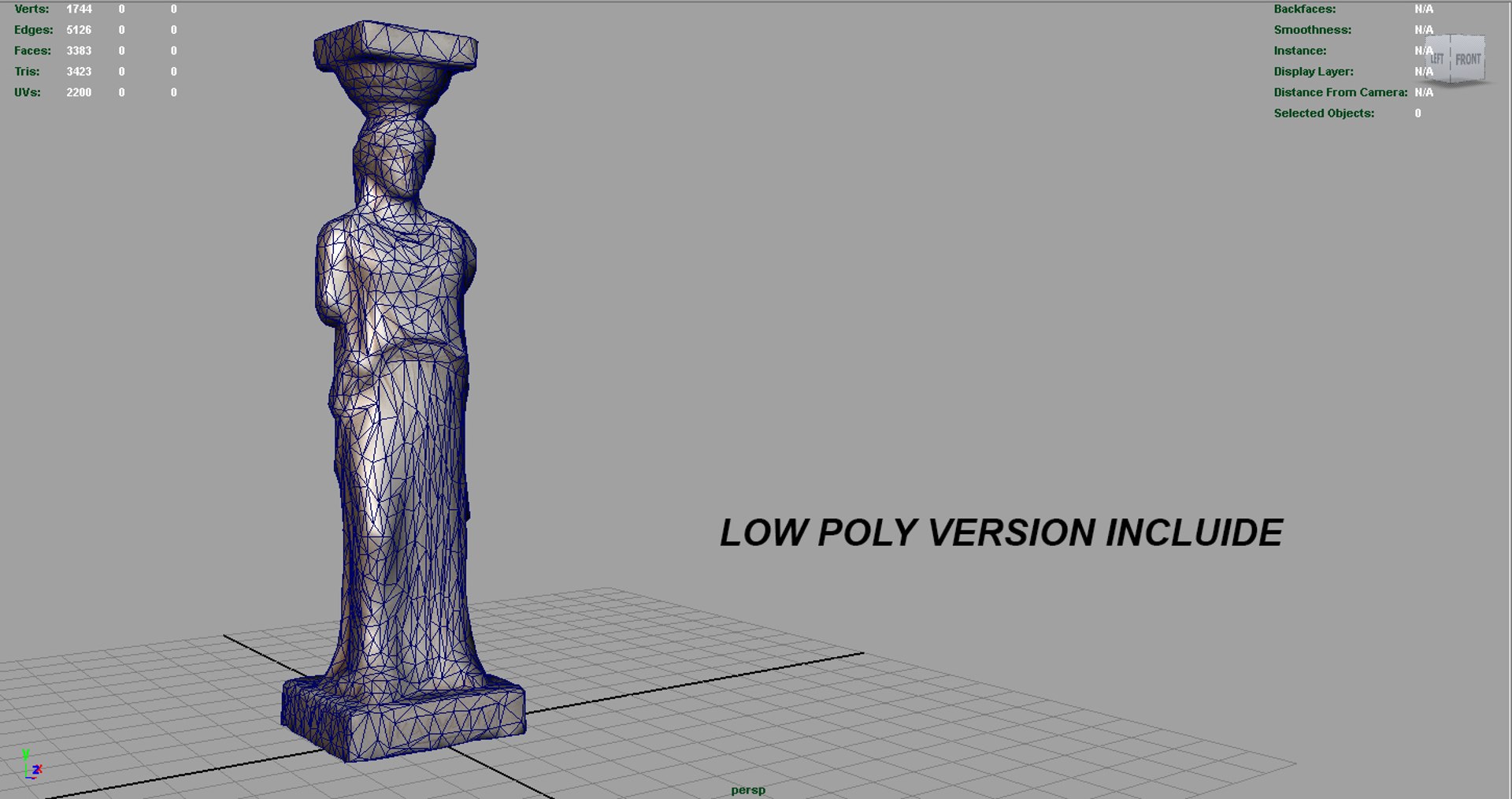3d Caryatid Column Statue Model