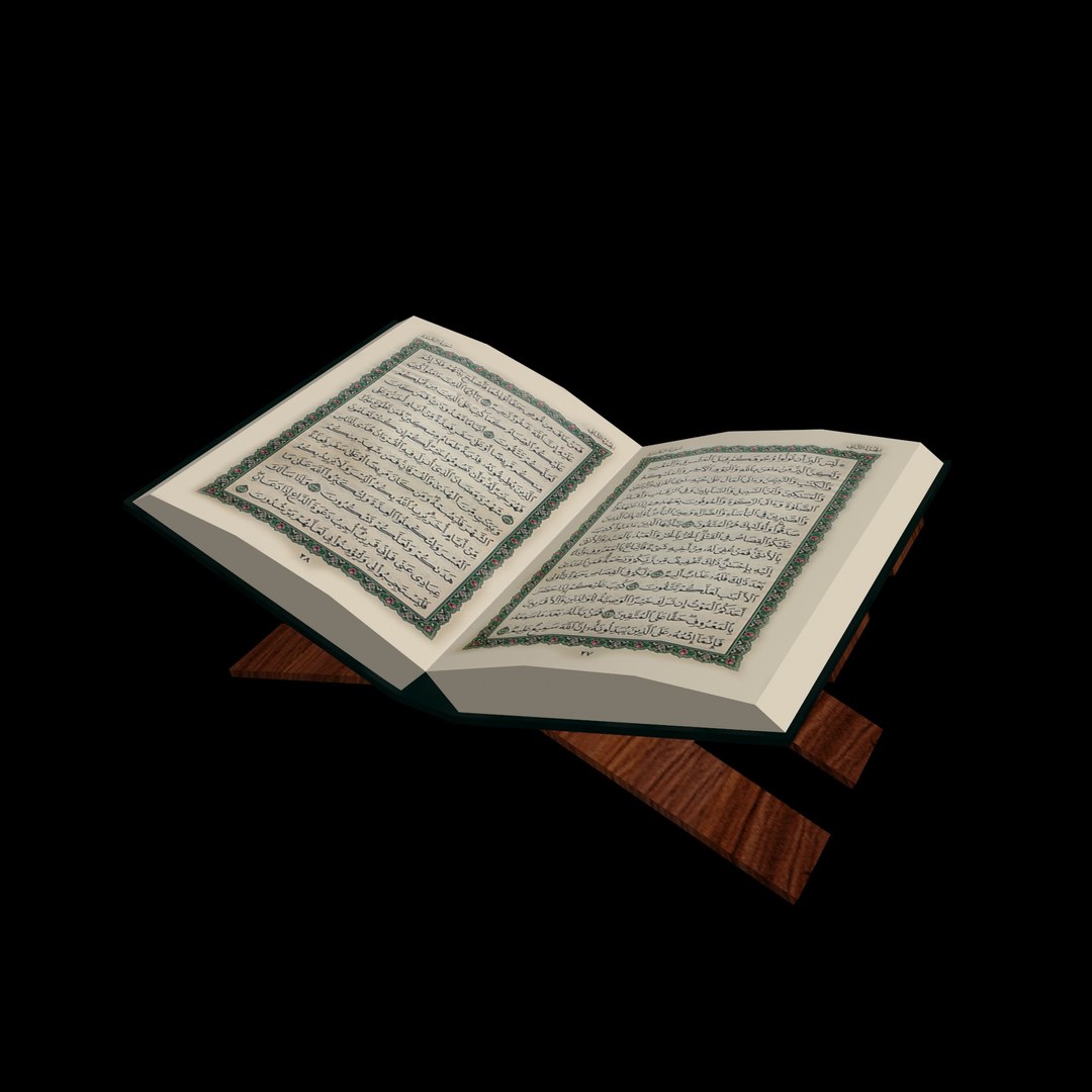 3D Model Low Poly Quran With Rahl - TurboSquid 2069006