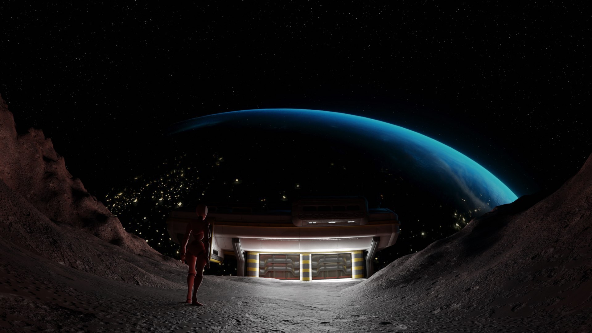 3D Mars Scene With Earth View - TurboSquid 2237661