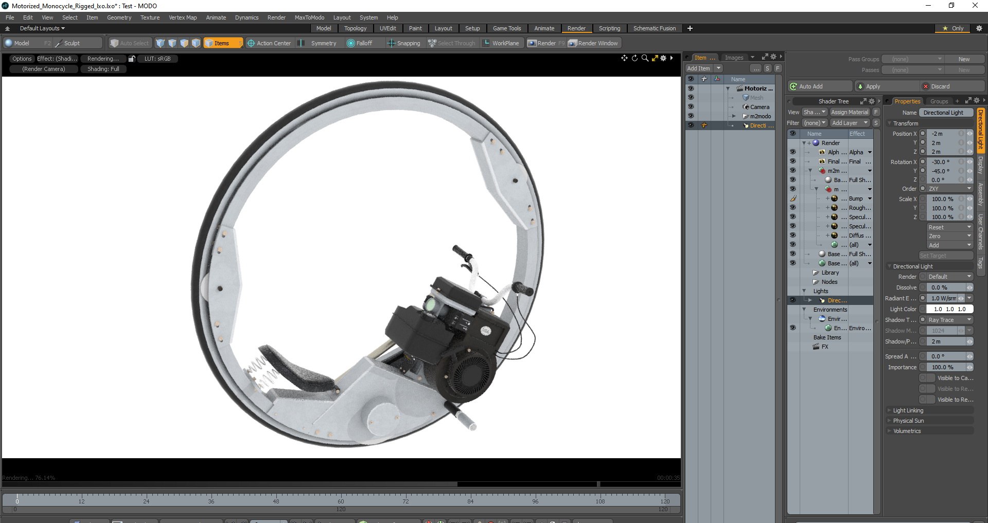 3D Motorized Monocycle Rigged for Modo - TurboSquid 1882711