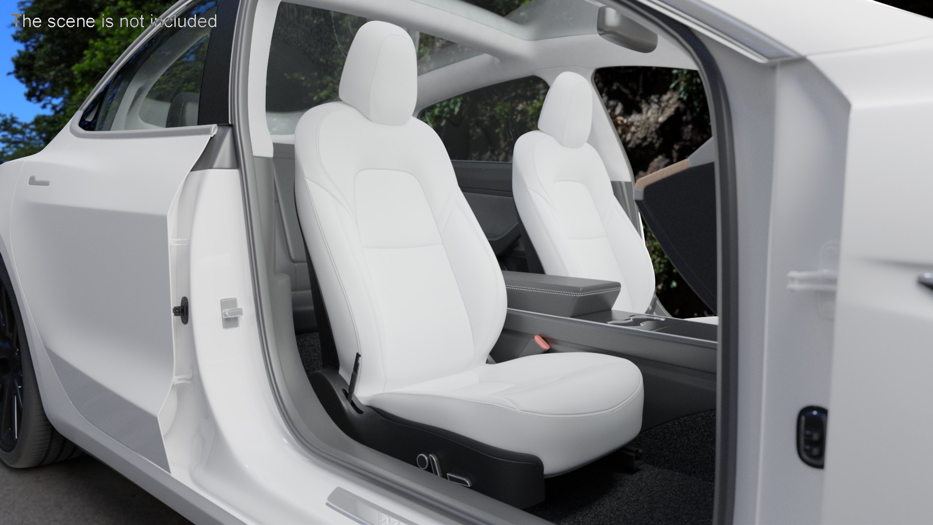 3D Tesla Model 3 Front Passenger Seat White Leather - TurboSquid 2176928