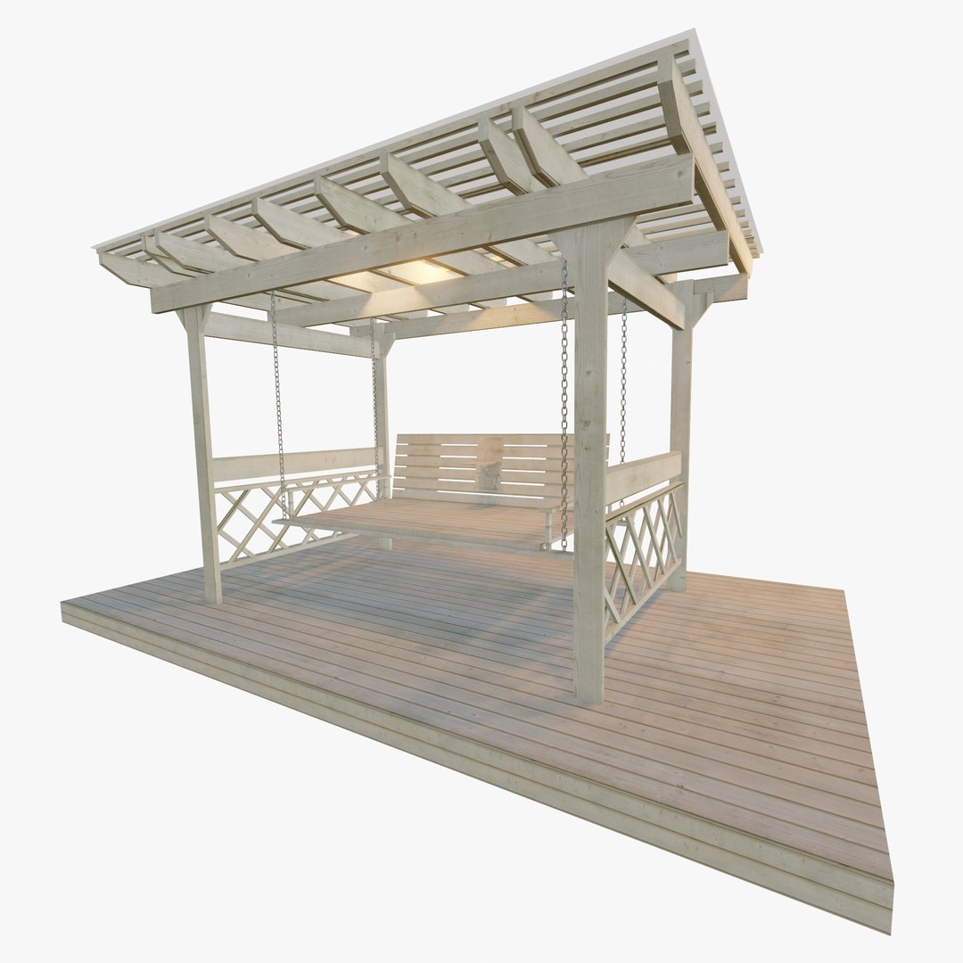 3D Arbor With Swing Model - TurboSquid 1891761