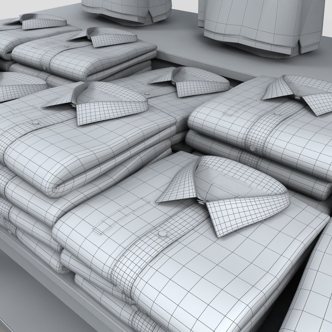 Polo Shirts Table Display 3d Model