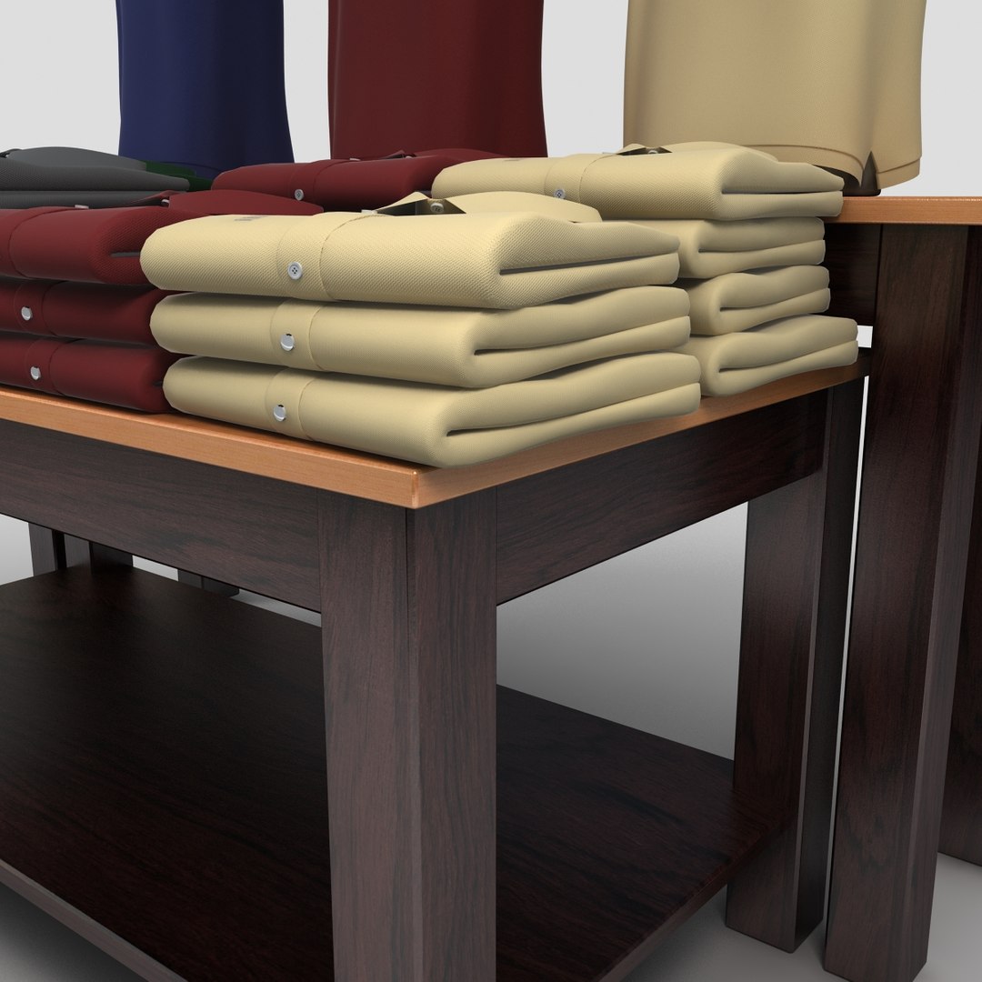 Polo Shirts Table Display 3d Model