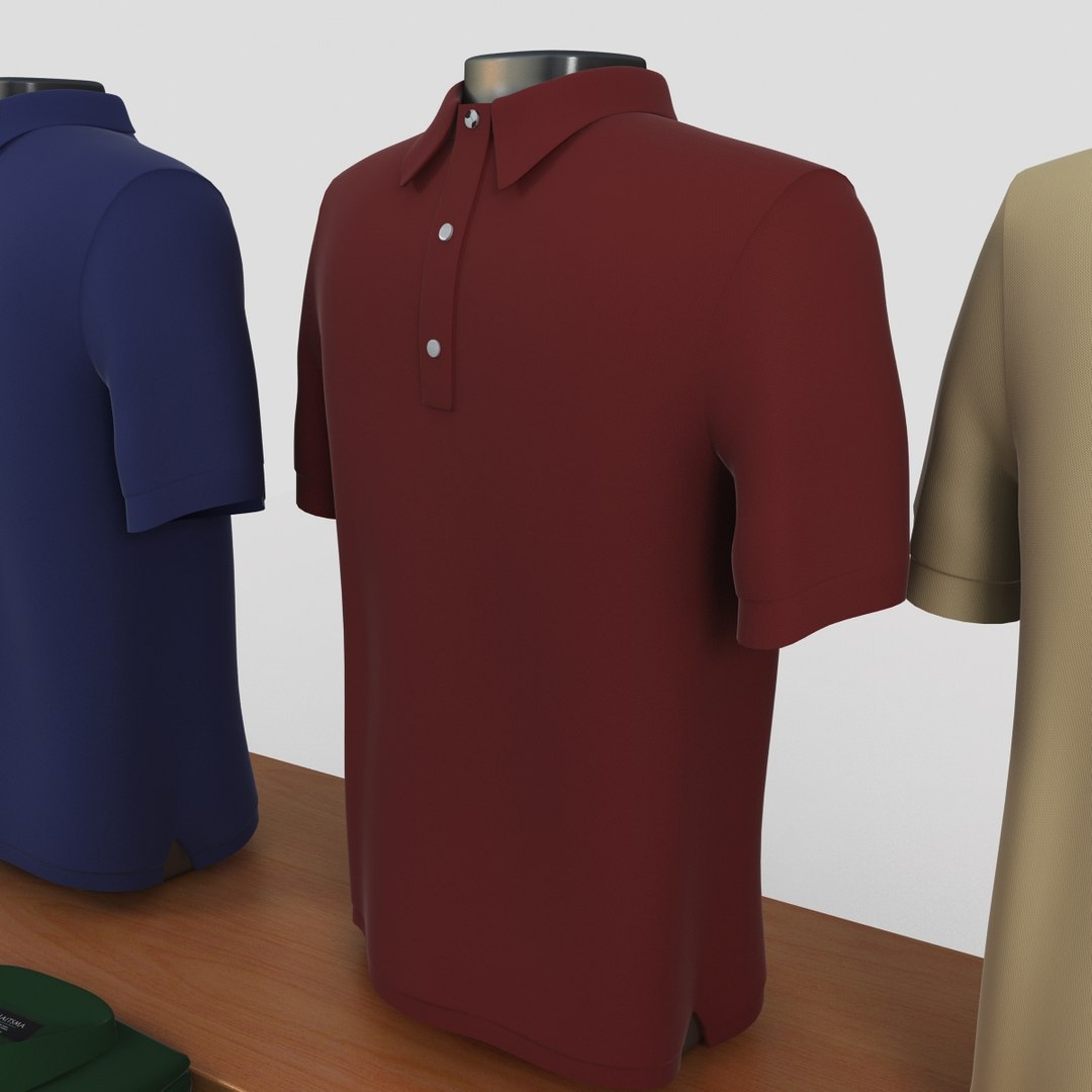 Polo Shirts Table Display 3d Model