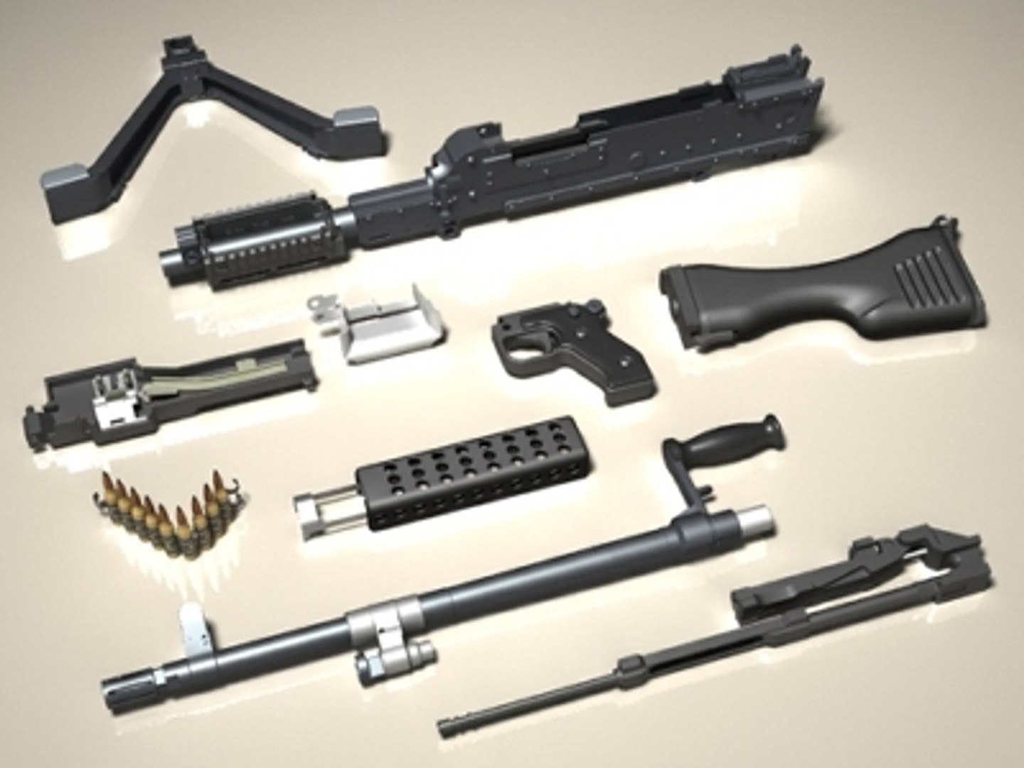 M240b M240g Machine Gun 3d Max