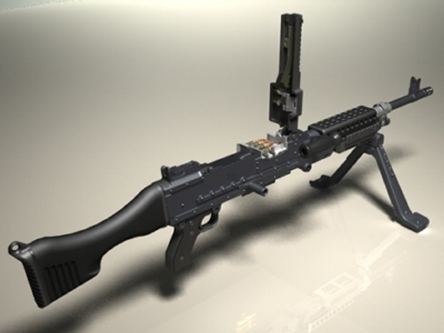 M240b M240g Machine Gun 3d Max