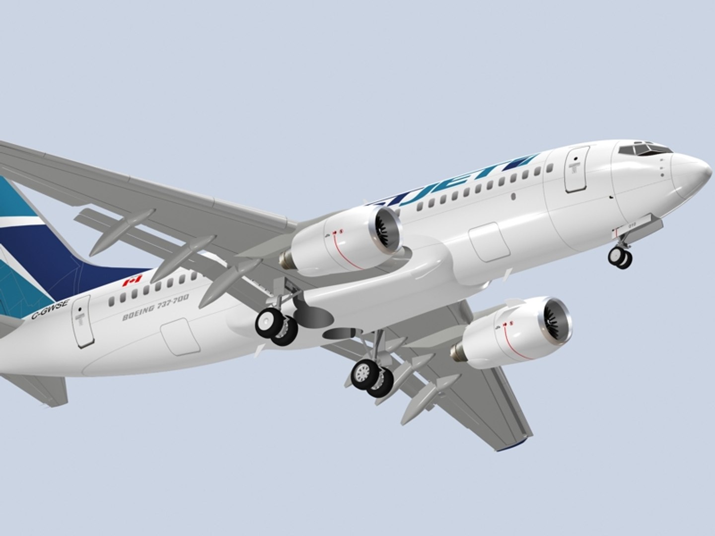 3d Boeing 737-700 Westjet Model