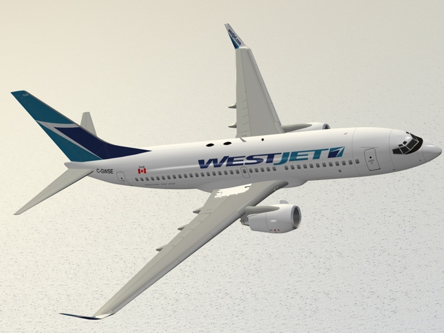 3d Boeing 737-700 Westjet Model