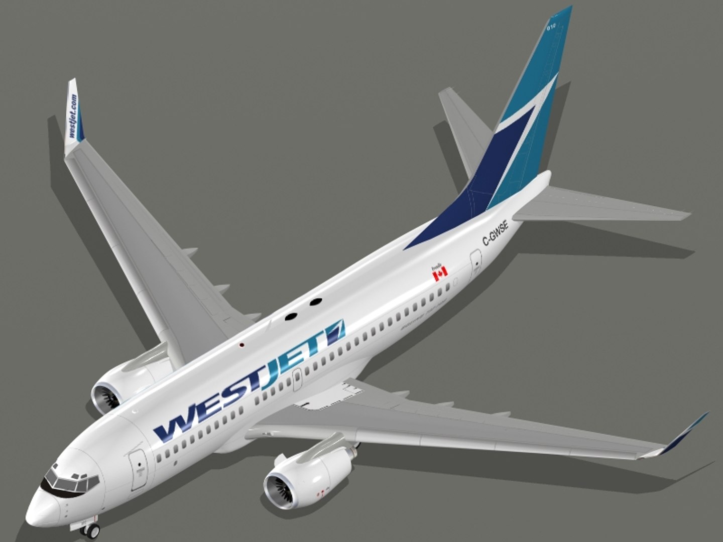 3d Boeing 737-700 Westjet Model