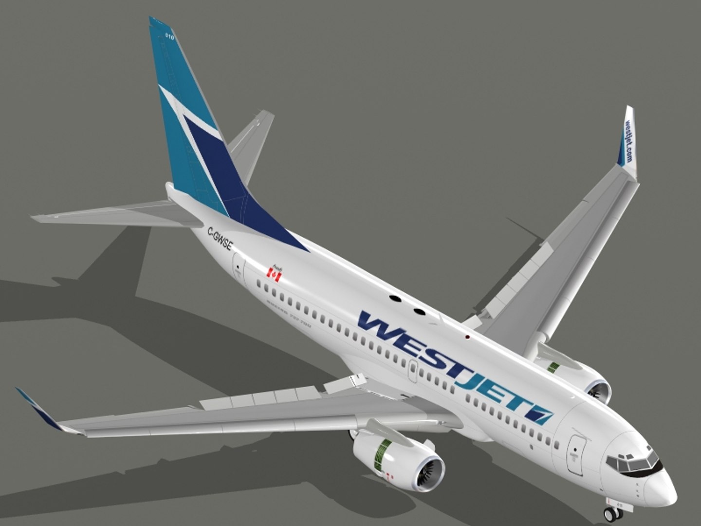 3d Boeing 737-700 Westjet Model