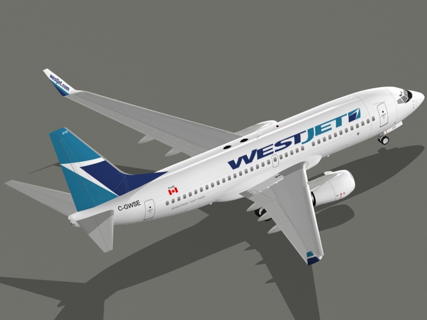 3d Boeing 737-700 Westjet Model