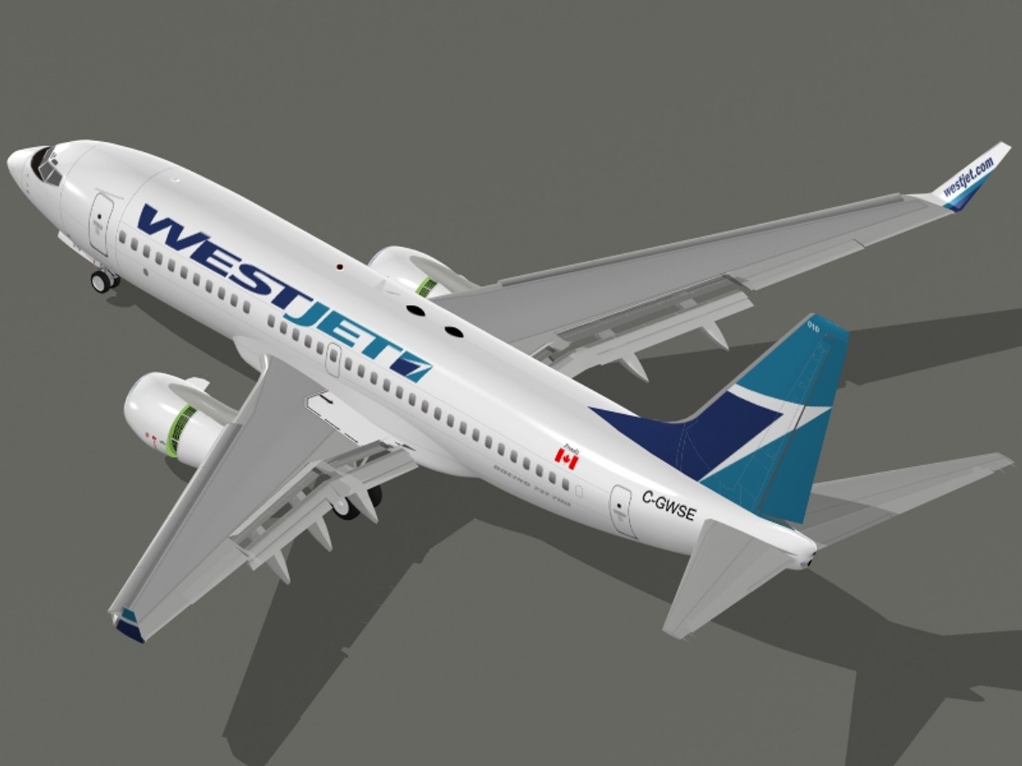 3d Boeing 737-700 Westjet Model