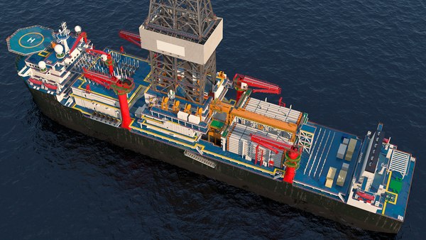 Drillship drilling ships 3D model - TurboSquid 1577135