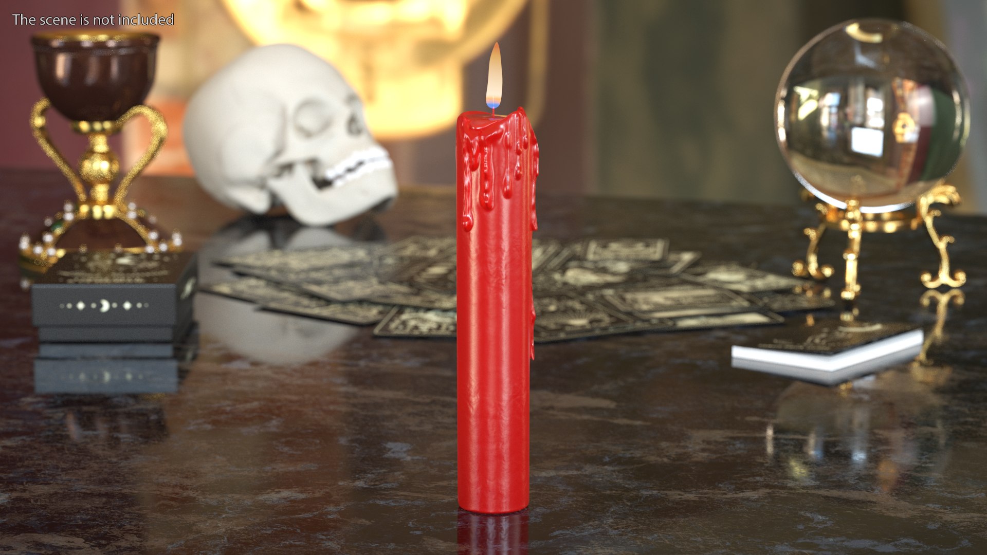 3D Melting Wax Candle Red - TurboSquid 2097748