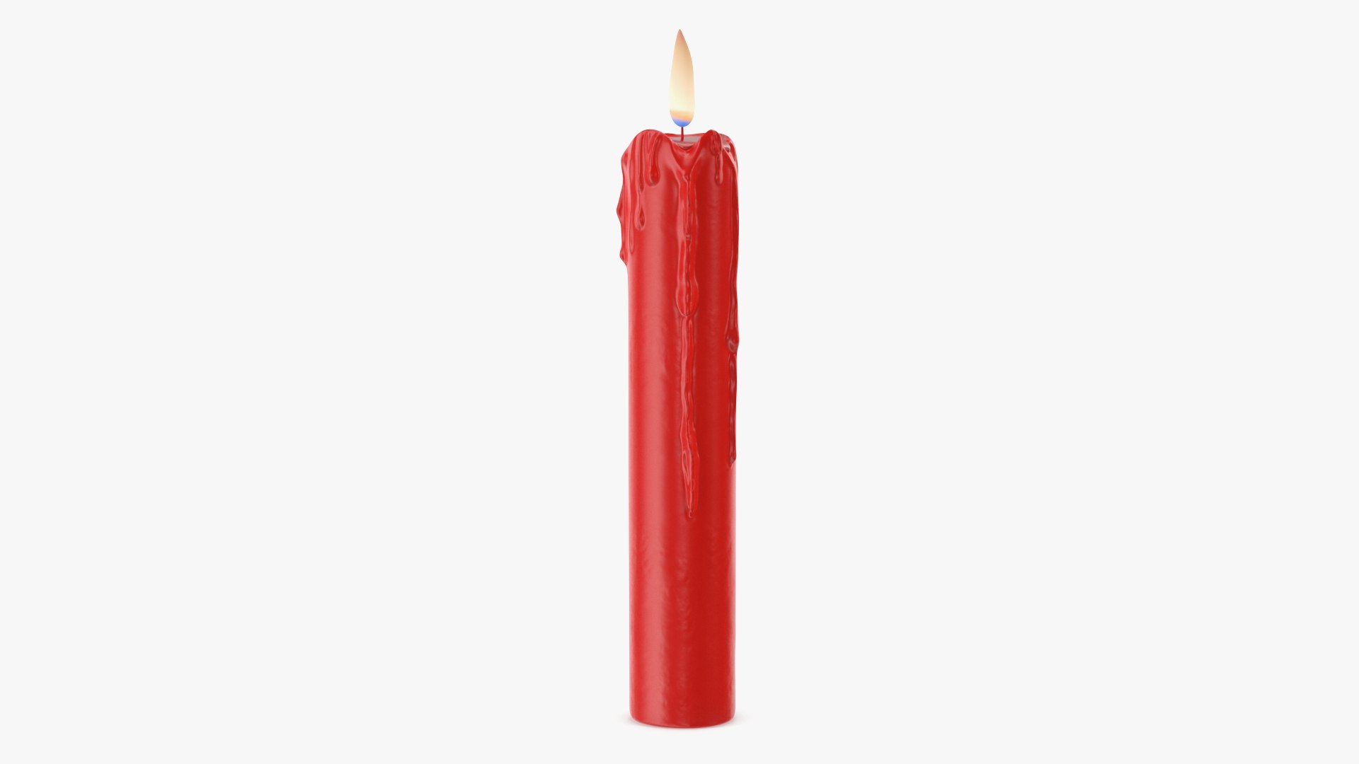 3D Melting Wax Candle Red - TurboSquid 2097748