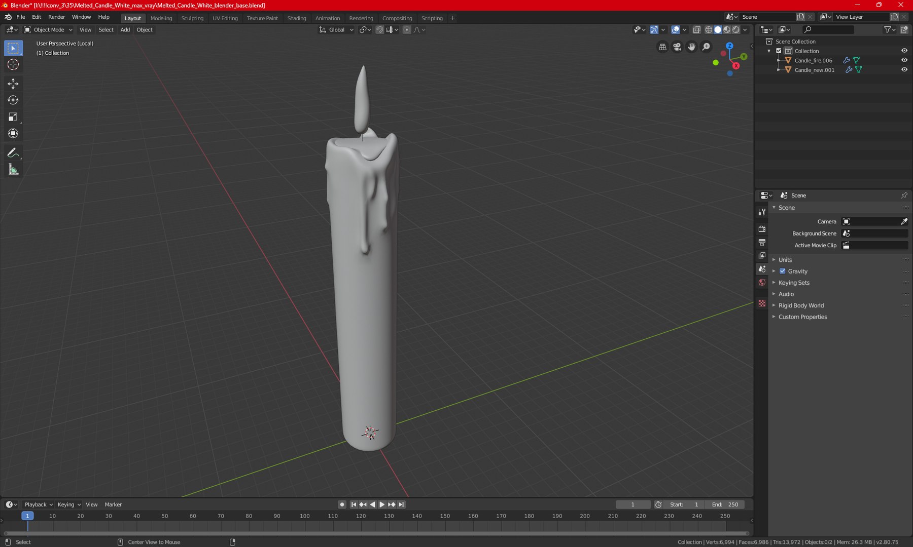 3D Melting Wax Candle Red - TurboSquid 2097748