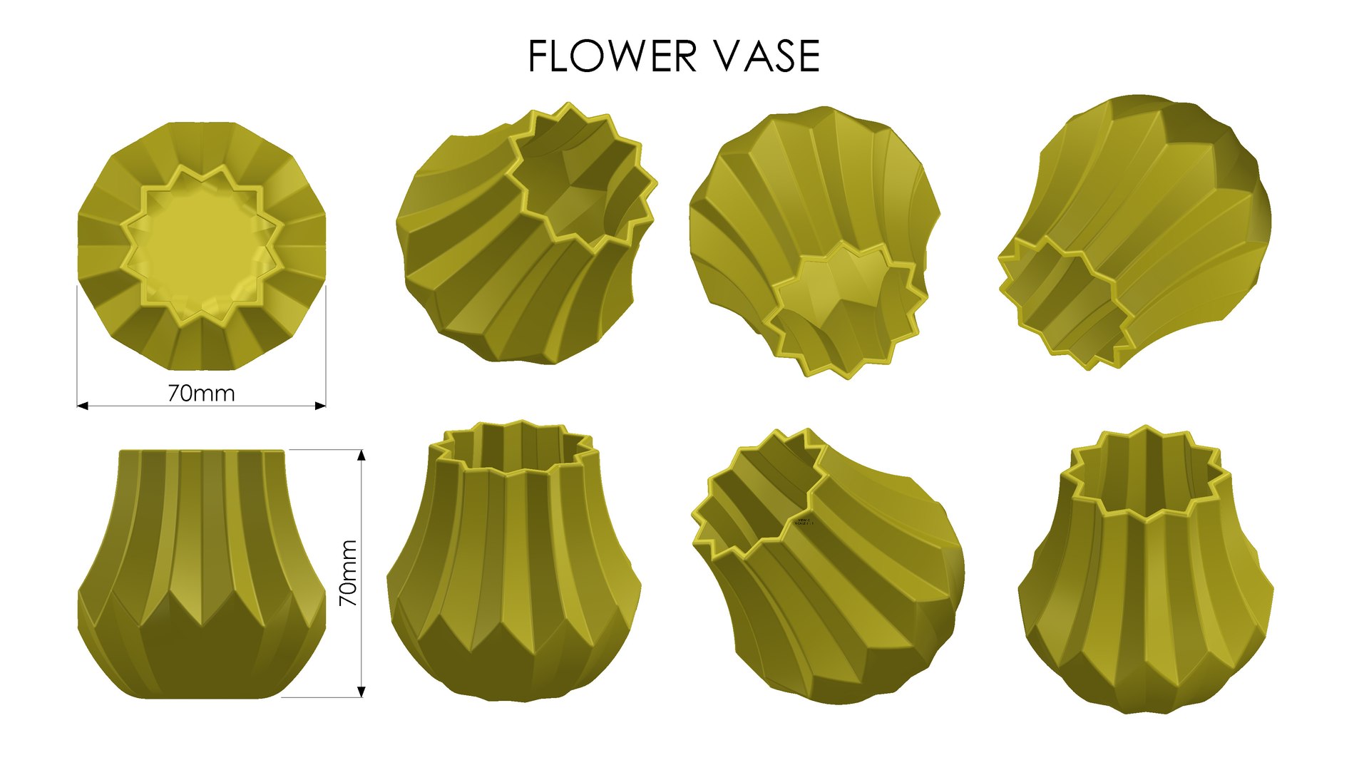 3D Printable Flower Vase - TurboSquid 2227929