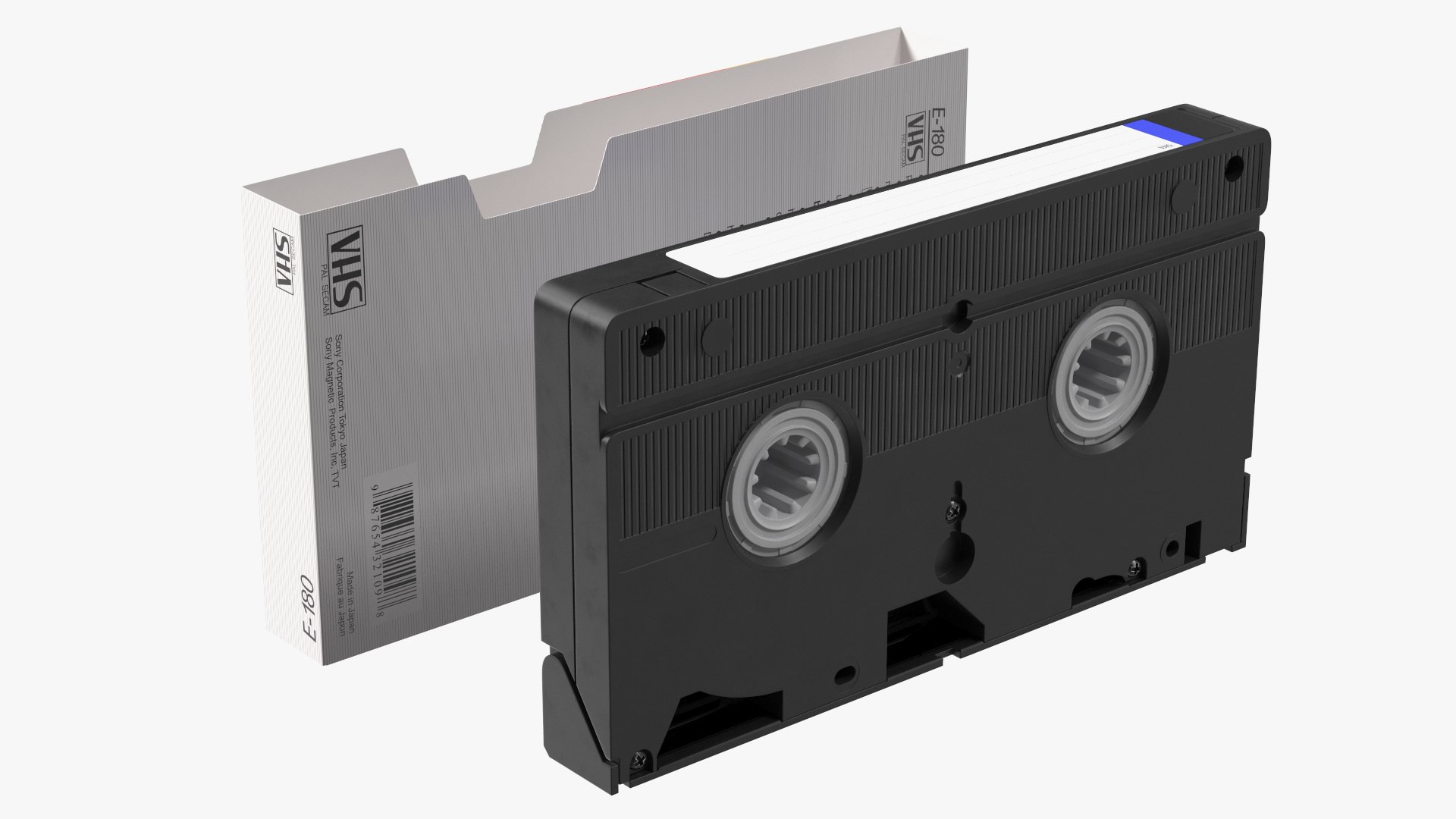 Vintage Sony E180 VHS Video Tape with Cover 3D - TurboSquid 1788008