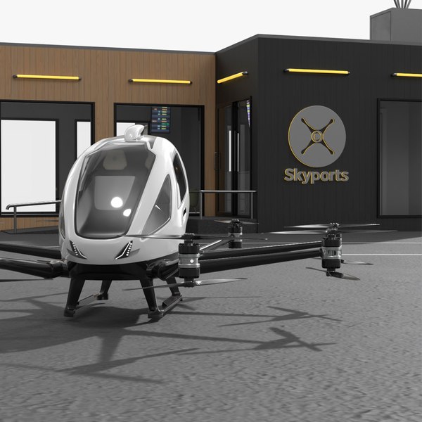 旅客用マルチローターVTOL航空機の着陸アニメーションリグ3Dモデル - TurboSquid 2453855