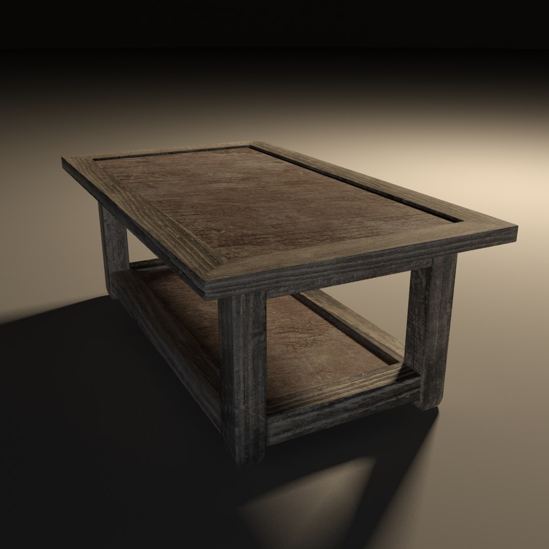 3d model wooden end table