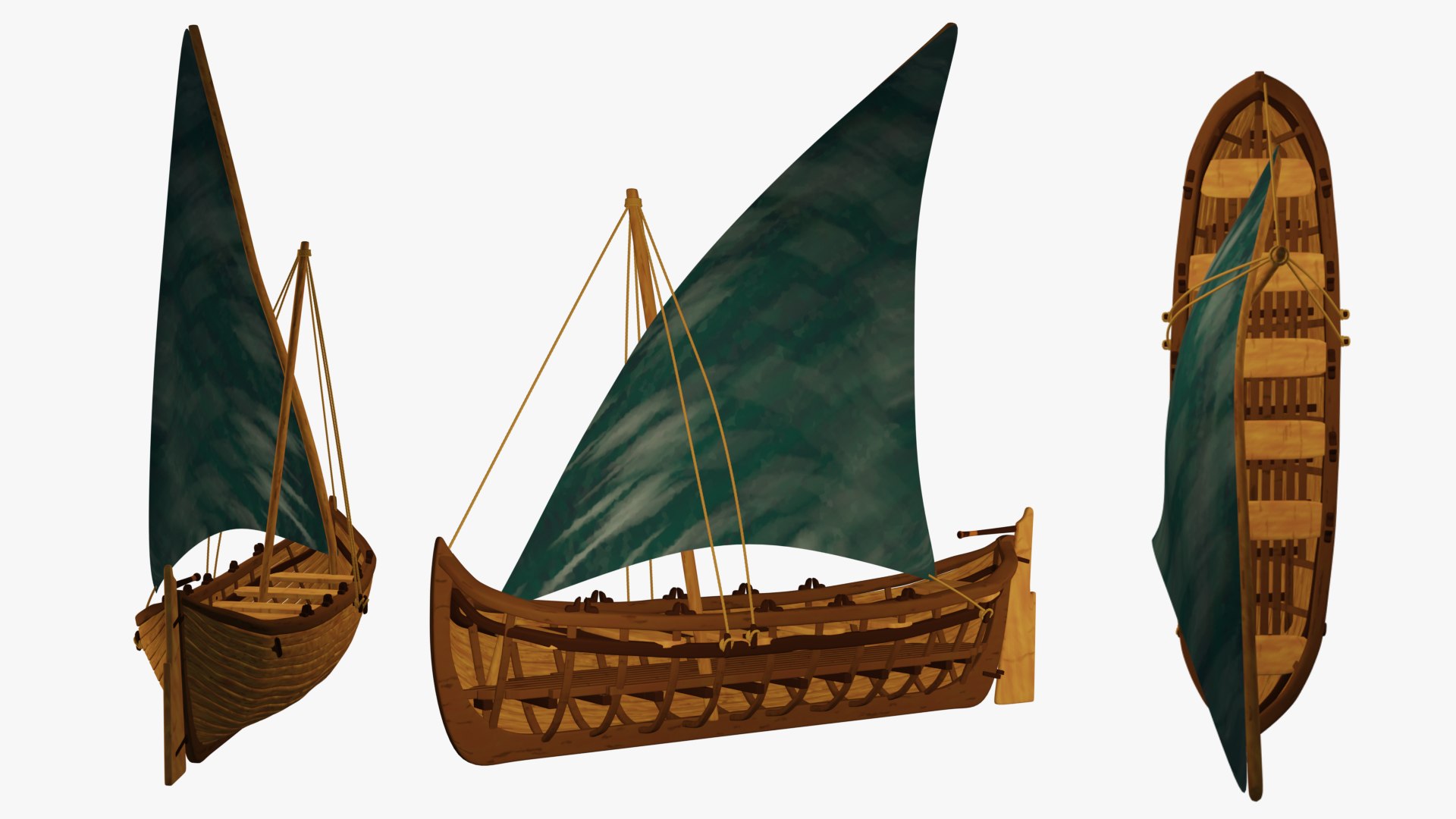 Longboat Model - TurboSquid 2154417