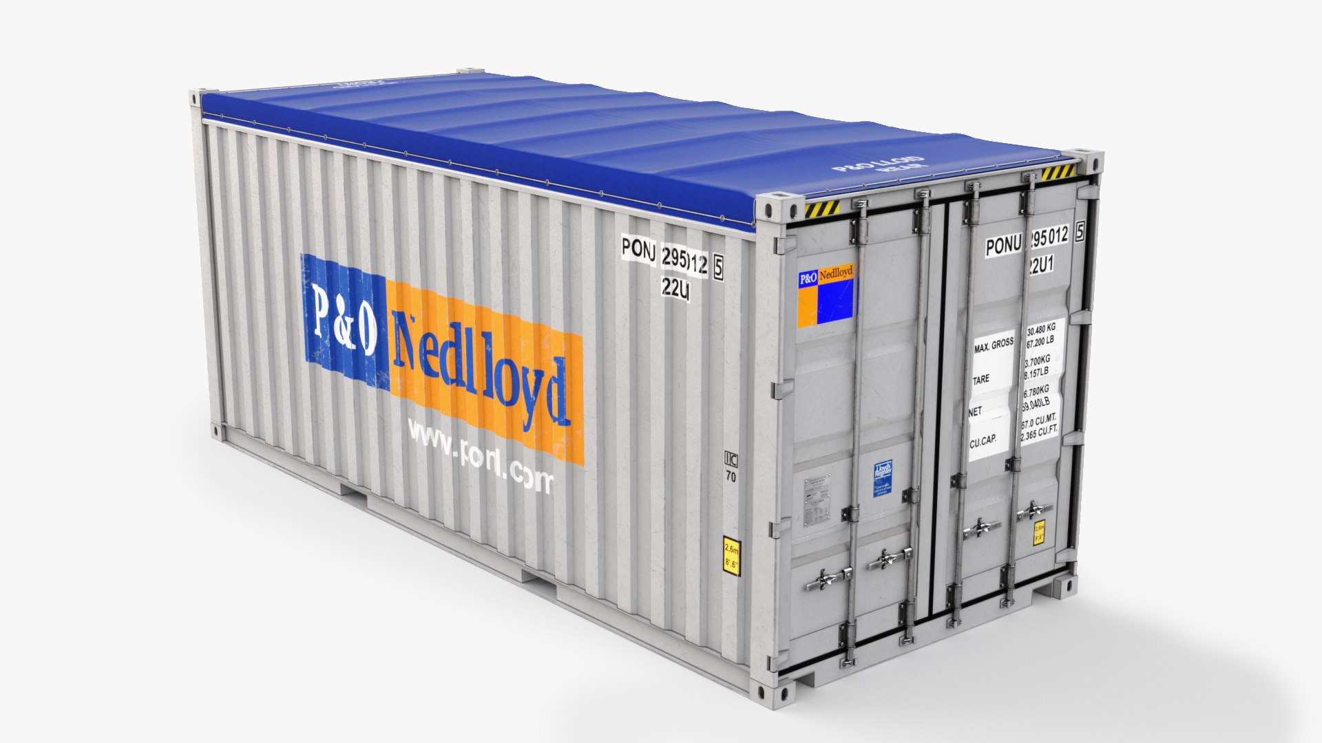 20feet PO Lloid Open Top Shipping Container 3D Model - TurboSquid 2211672