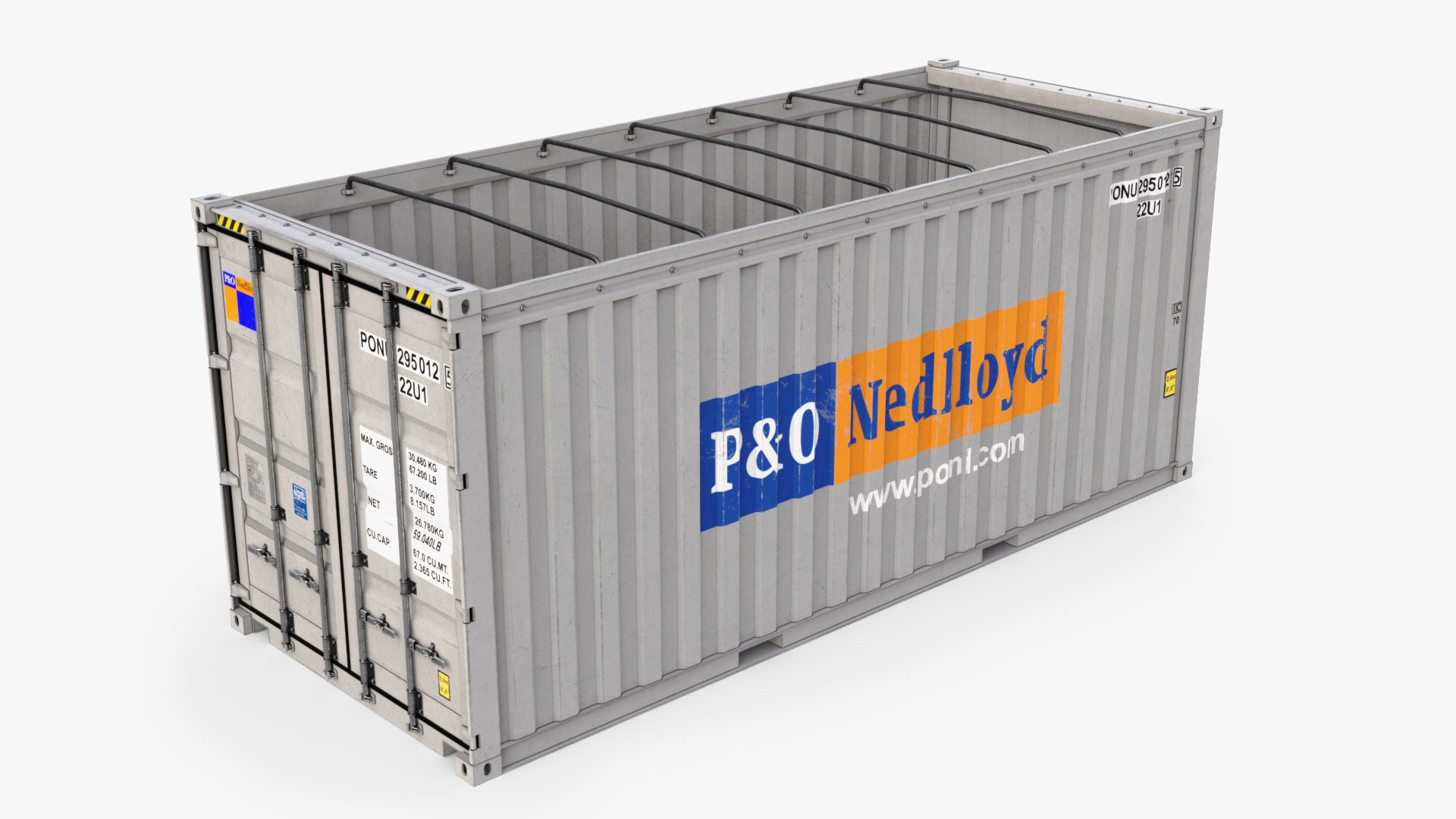 20feet PO Lloid Open Top Shipping Container 3D Model - TurboSquid 2211672