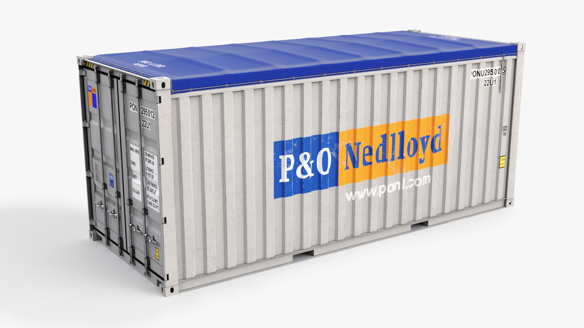 20feet PO Lloid Open Top Shipping Container 3D Model - TurboSquid 2211672
