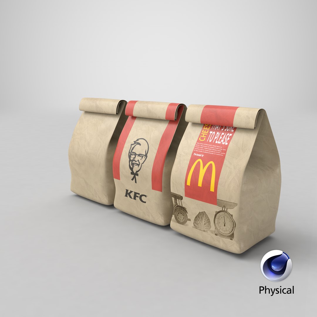 3D Detailed KFC Paper Bag - TurboSquid 2043024