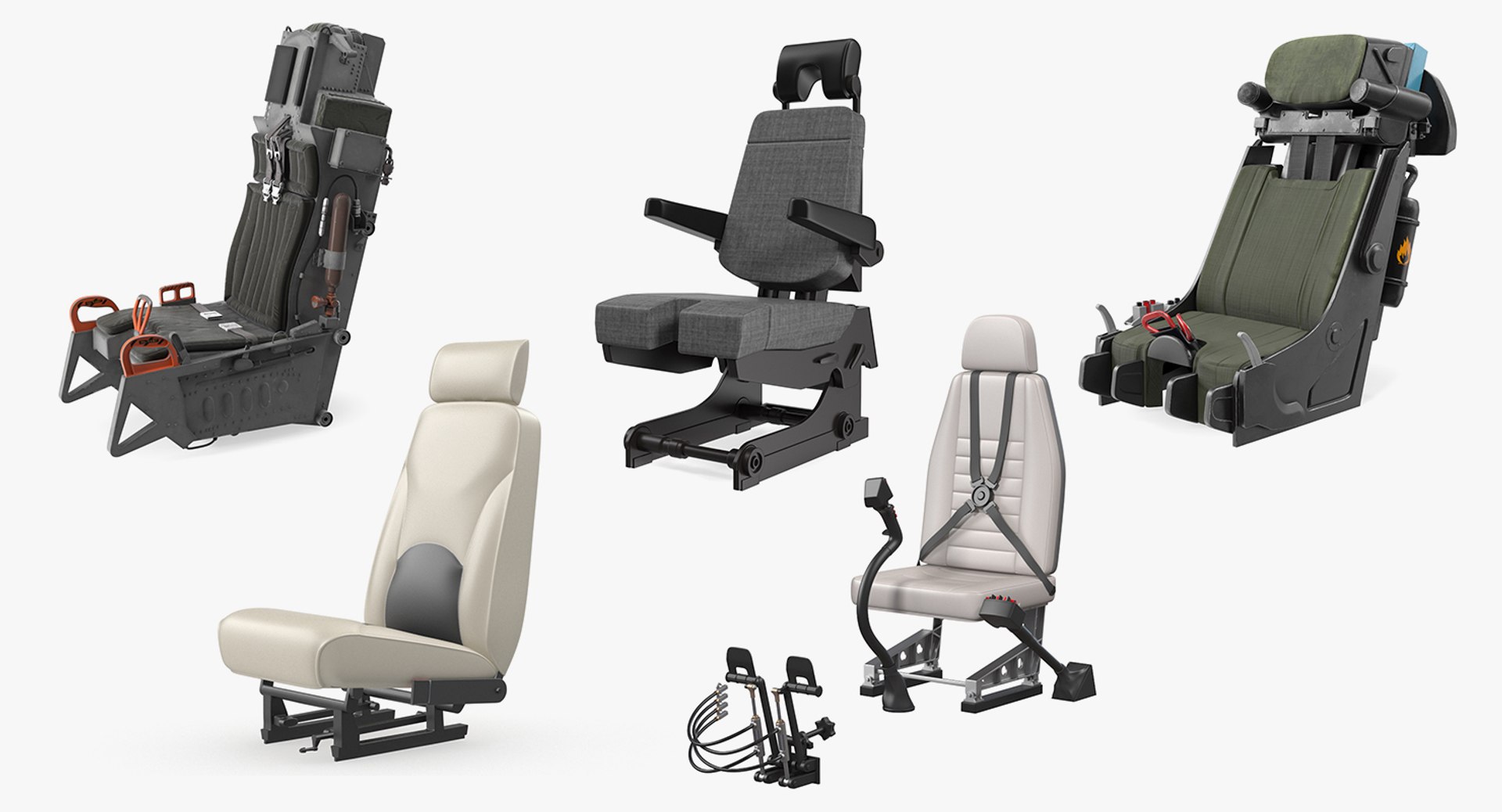 Pilot Seats Collection 3 3D model - TurboSquid 2172282