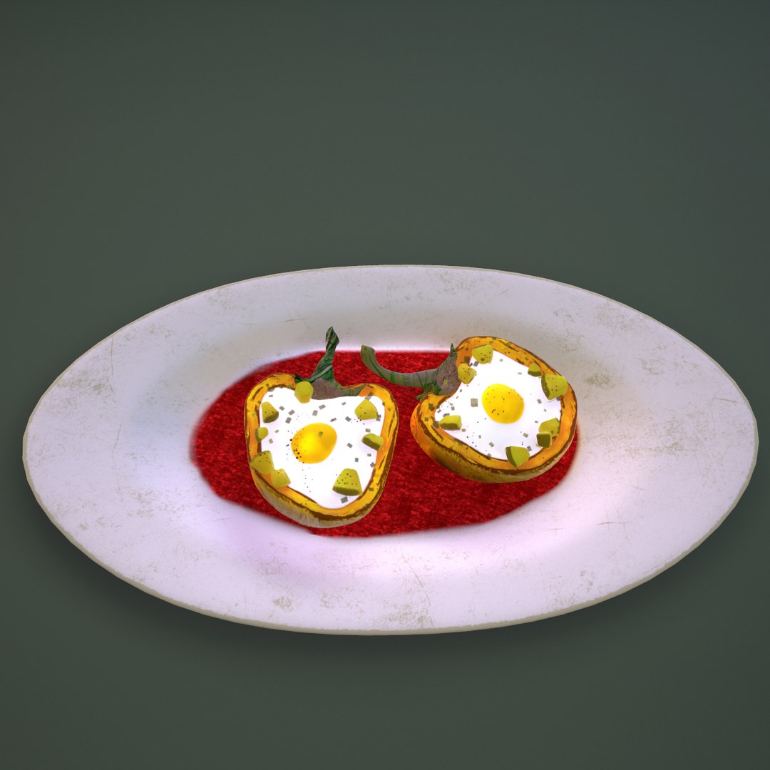 3D breakfast omelette pepper - TurboSquid 1308087