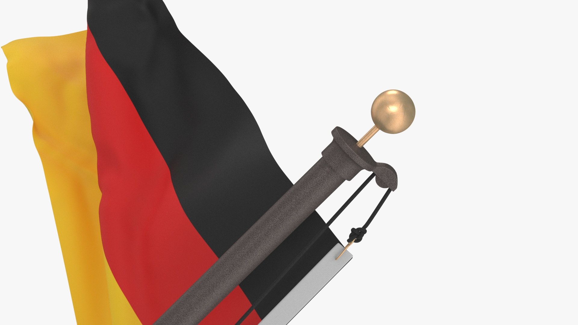 3D Germany National Flag On Wall Mount Model - TurboSquid 2212212