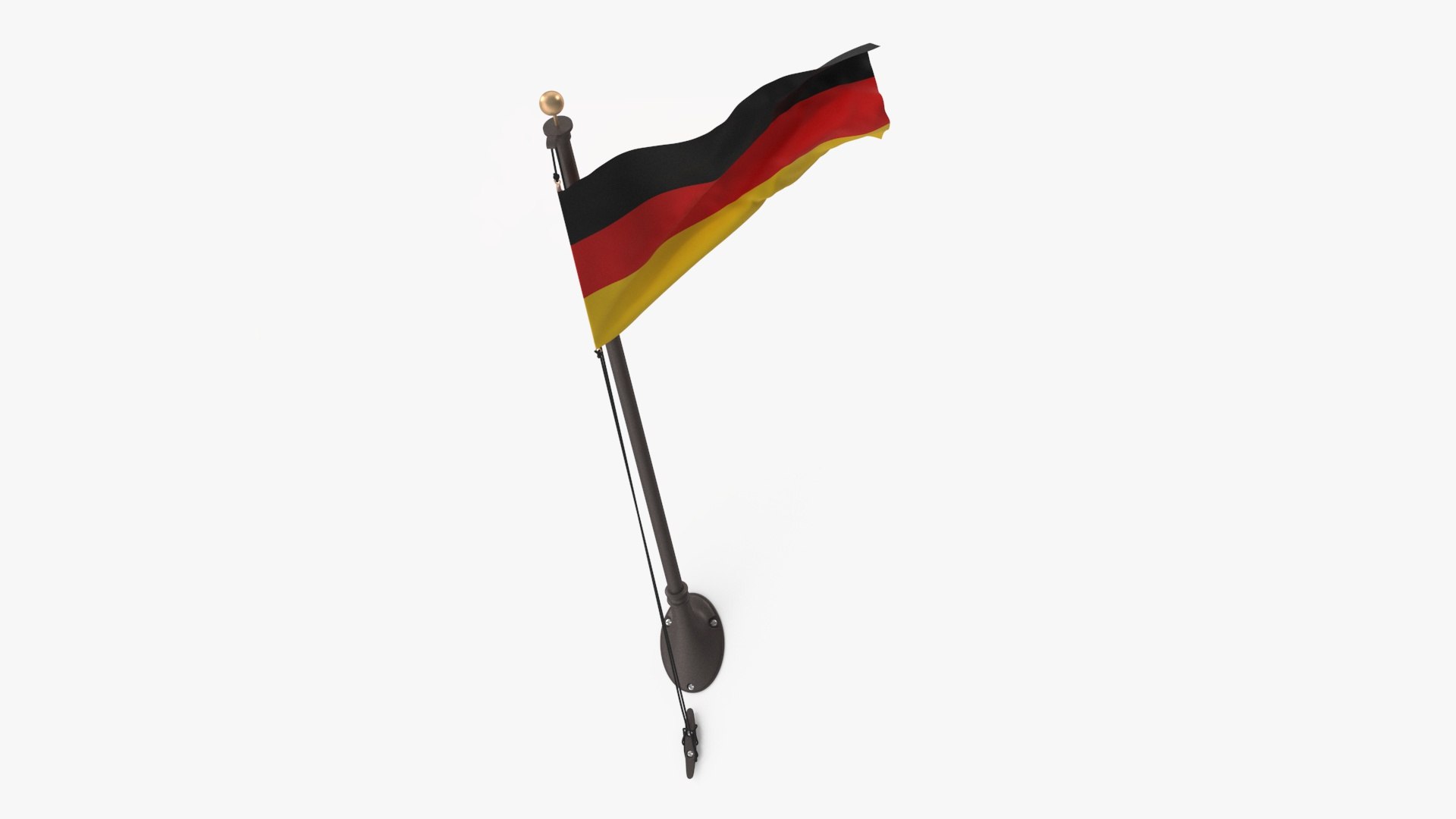 3D Germany National Flag On Wall Mount Model - TurboSquid 2212212
