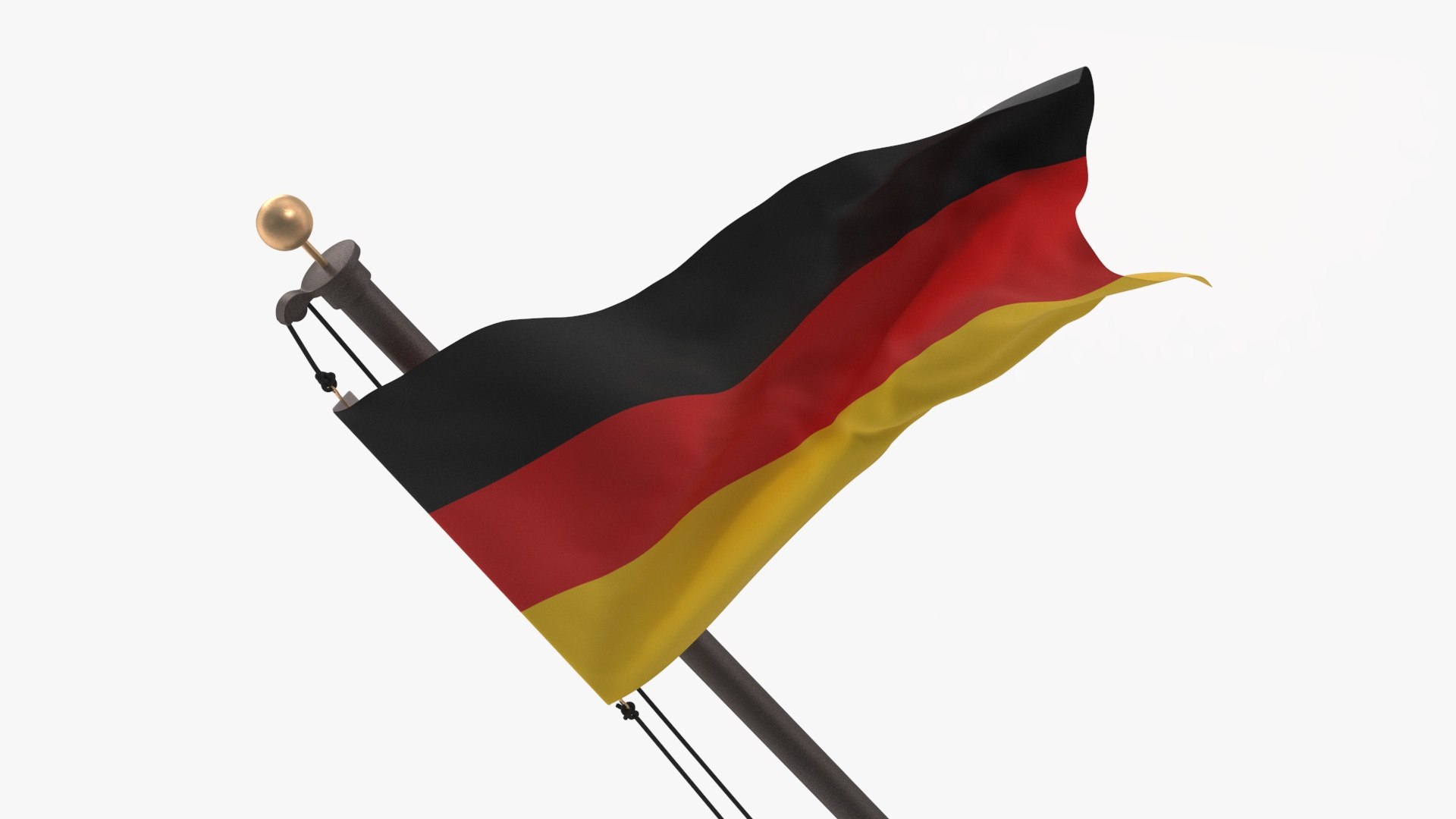 3D Germany National Flag On Wall Mount Model - TurboSquid 2212212