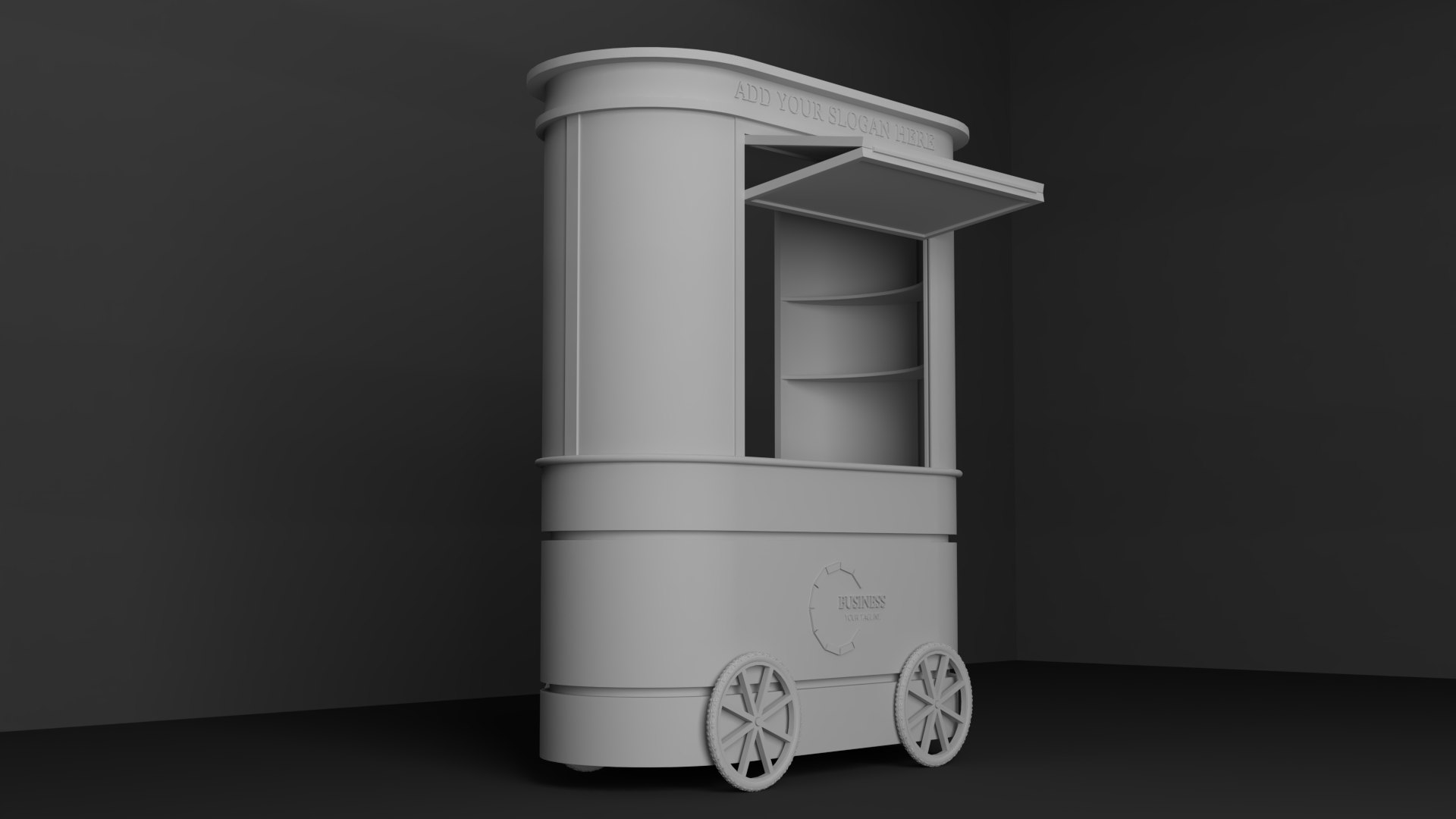 3D Model Push Cart On Wheels - TurboSquid 2025629