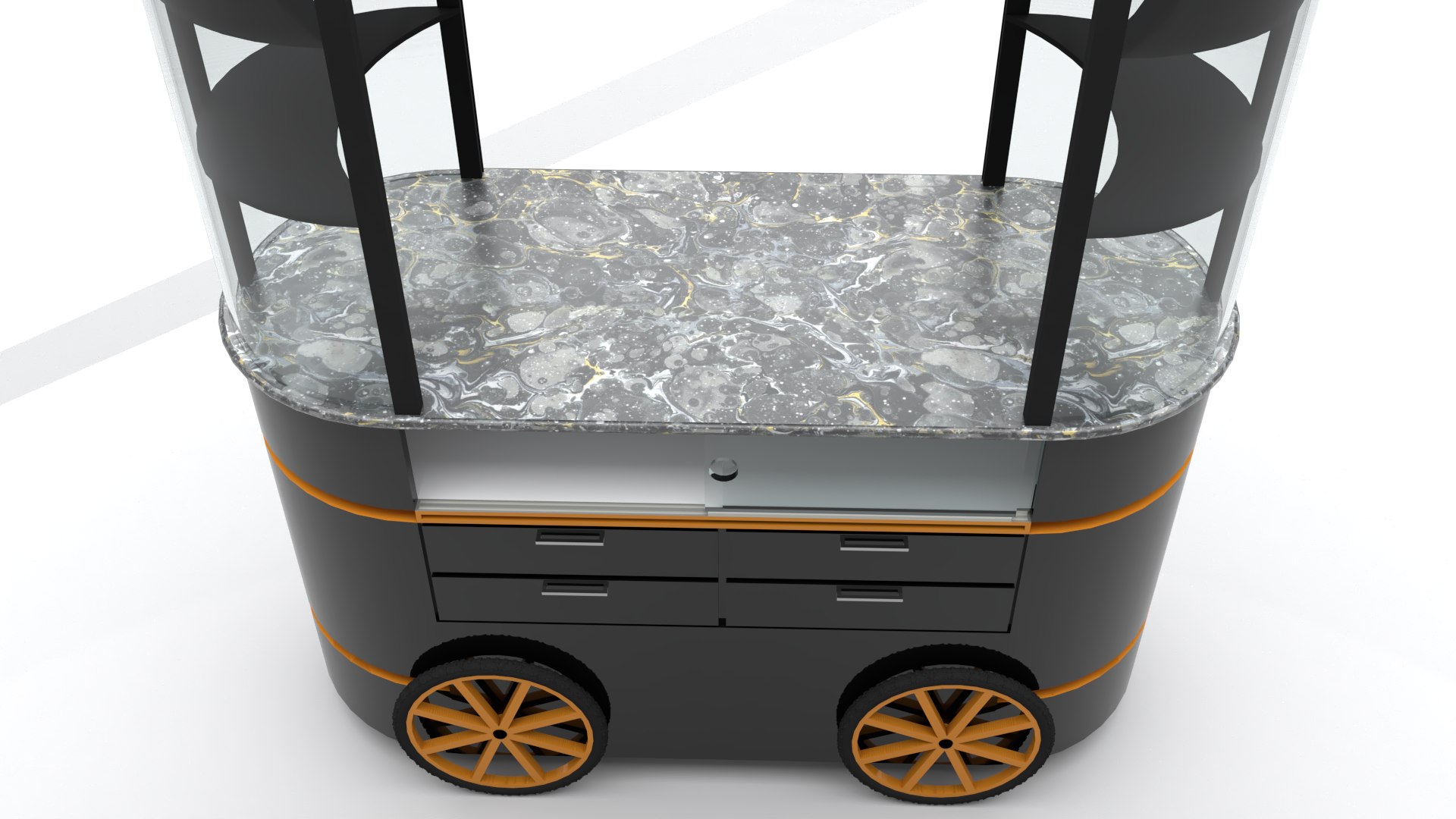 3D Model Push Cart On Wheels - TurboSquid 2025629