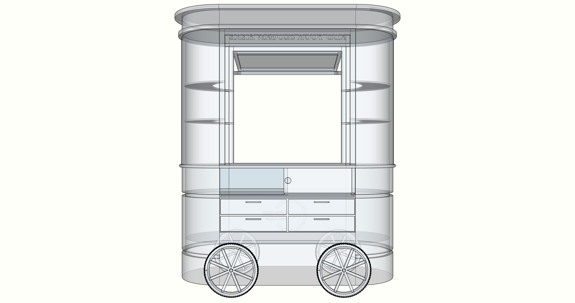 3D Model Push Cart On Wheels - TurboSquid 2025629