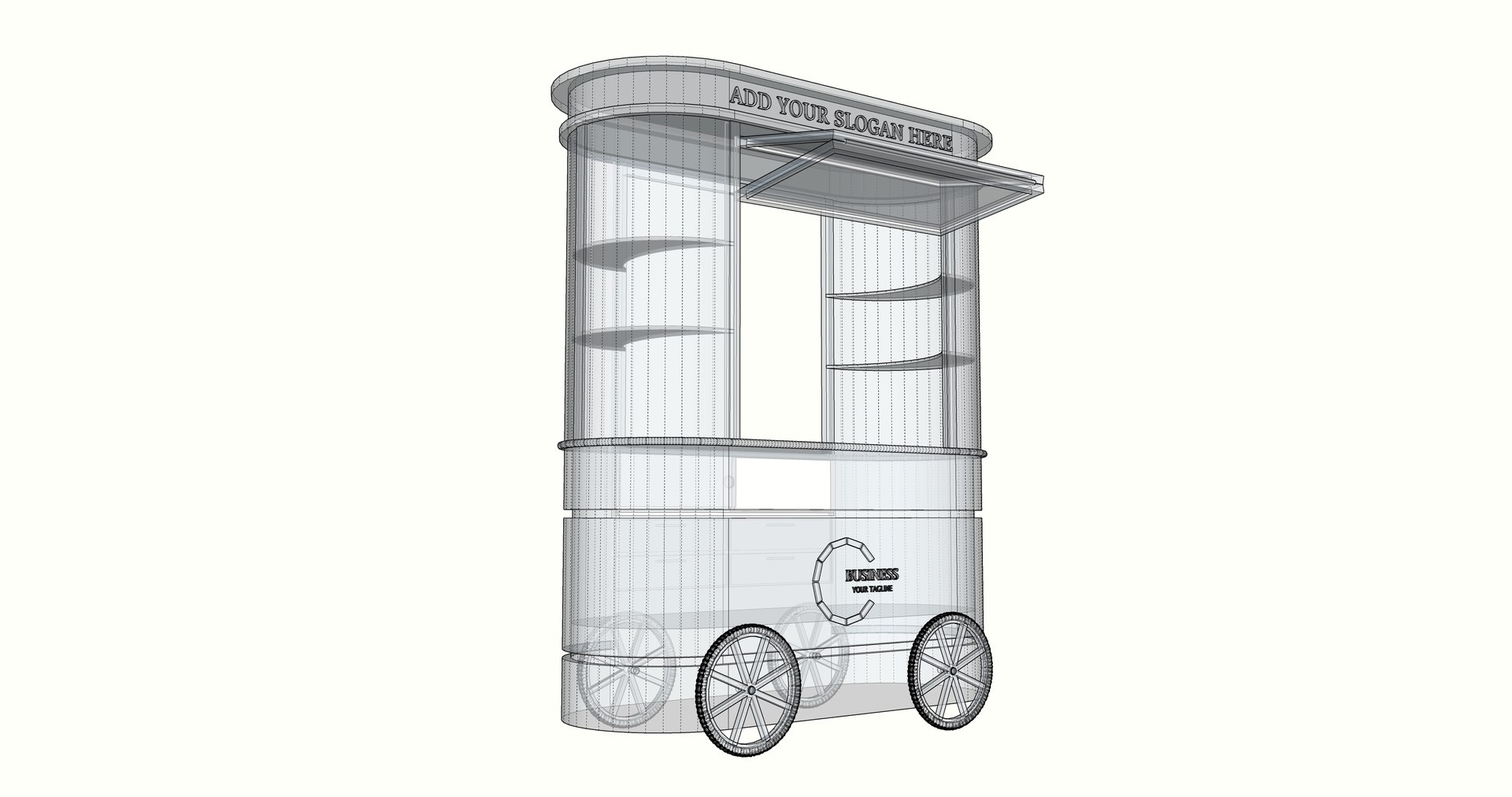 3D Model Push Cart On Wheels - TurboSquid 2025629