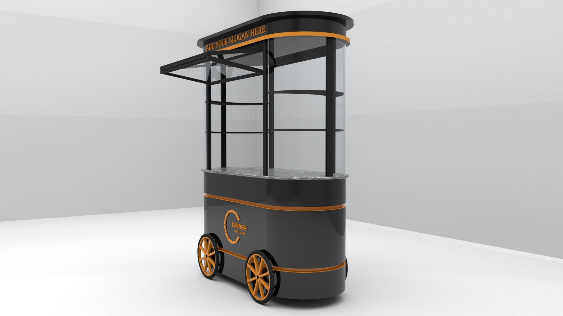 3D Model Push Cart On Wheels - TurboSquid 2025629